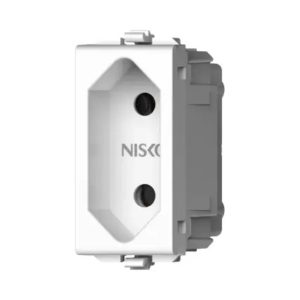 שקע דו פיני 1 מודול לבן ניסקו סוויץ NISKO SWITCH | שזר