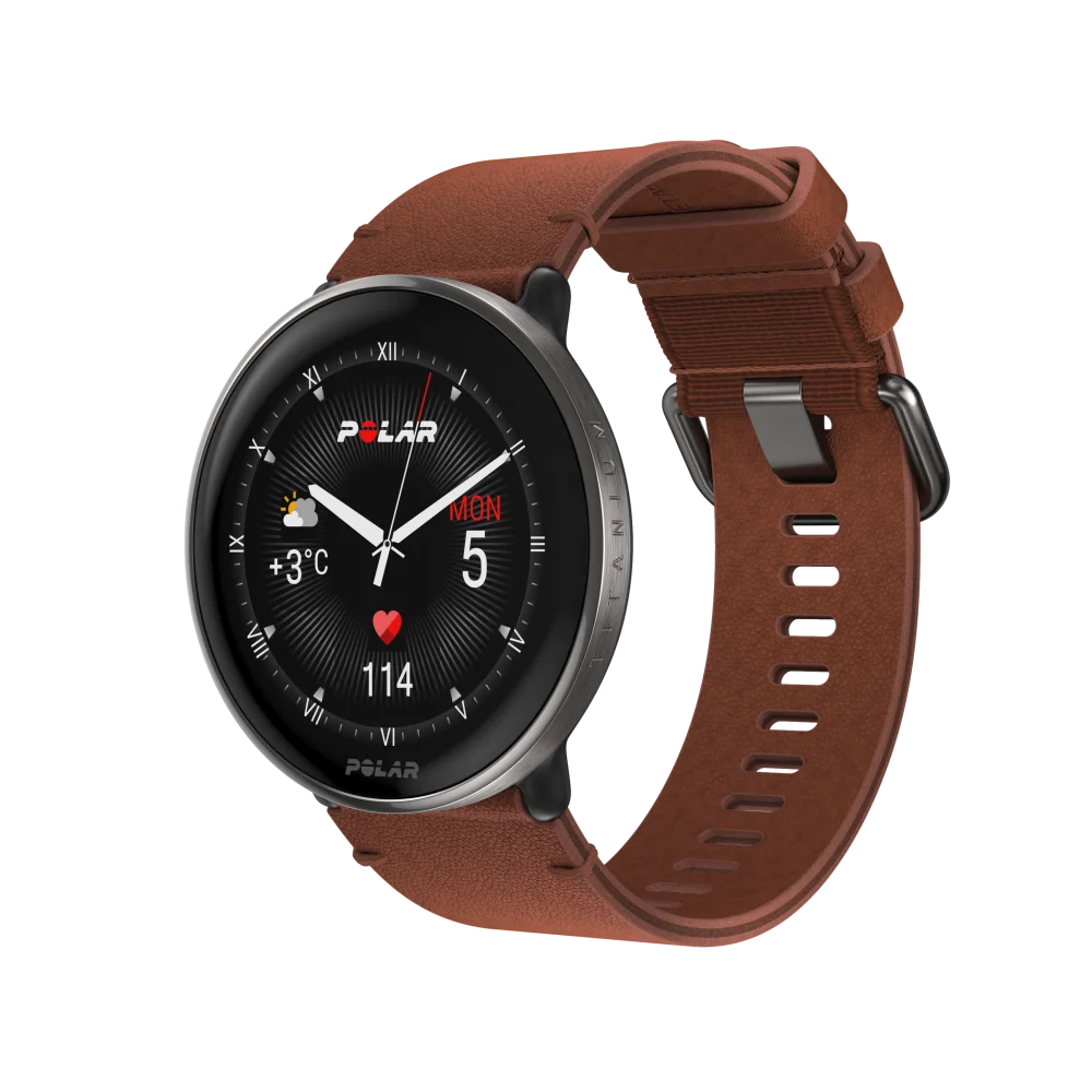 שעון כושר Polar Ignite 3 טיטניום ברונזה עם רצועת עור | שזר